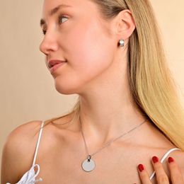 Adelia&acute;s Kette ohne Anh&auml;nger ADELIA&acute;S "Halskette mit Anh&auml;nger &ndash; M&uuml;nze aus Edelstahl", silber, Halsketten, Damen, 43cm, Edelstahl, Ideal als Geschenk f&uuml;r besondere Anl&auml;sse