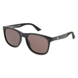 Montblanc MB0400S | Herren-Sonnenbrille | Fassung: Vollrand, Quadratisch, Kunststoff, Schwarz | Glasfarbe: Grau