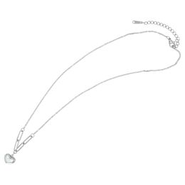 Adelia&acute;s Kette ohne Anh&auml;nger ADELIA&acute;S "Halskette &ndash; Herz aus Edelstahl mit Perlmutt 42+5", silber, Halsketten, Damen, 47cm, Edelstahl, Ideal als Geschenk f&uuml;r besondere Anl&auml;sse