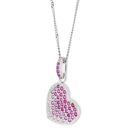 Adelia&acute;s Kettenanh&auml;nger ADELIA&acute;S "Anh&auml;nger &ndash; Herzanh&auml;nger aus 925 Silber mit Zirkonia", pink (silber), Schmuckanh&auml;nger, Damen, Silber 925 (Sterlingsilber), Kettenanh&auml;nger, Zum Verschenken &ndash; passend f&uuml;r viele Anl&auml;sse