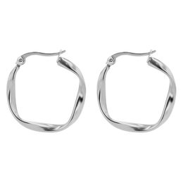 Adelia&acute;s Paar Creolen ADELIA&acute;S "Ohrringe &ndash; Creole aus Edelstahl", Damen, Gr. Damen, Edelstahl, silber, Ohrringe, Zum Verschenken &ndash; ideal zum Geburtstag