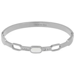 Adelia&acute;s Armreif ADELIA&acute;S "Armband &ndash; Armreif aus Edelstahl mit Perlmutt &Oslash; 6,0 cm cm", silber, Armb&auml;nder, Damen, 6cm, Edelstahl, Armreif, Eine sch&ouml;ne Geschenkidee f&uuml;r jeden Anlass