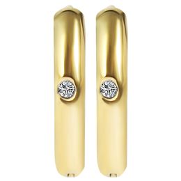 Adelia&acute;s Klappcreolen ADELIA&acute;S "Ohrringe &ndash; Klappcreole aus Edelstahl mit Strass Steinchen", Damen, Gr. Damen, Edelstahl, wei&szlig;, Ohrringe Klappcreolen, Ein Geschenk, das Freude macht
