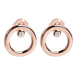 Adelia&acute;s Paar Ohrh&auml;nger ADELIA&acute;S "Ohrringe &ndash; Ohrstecker aus 925 Silber mit Zirkonia", Damen, Gr. Damen, Silber 925 (Sterlingsilber), rosa (gold), Ohrringe, Ein stilvolles Geschenk f&uuml;r besondere Momente