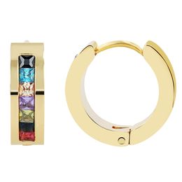 Adelia&acute;s Klappcreolen ADELIA&acute;S "Ohrringe &ndash; Klappcreole aus Edelstahl mit Strass Steinchen", Damen, Gr. Damen, Edelstahl, bunt (gold), Ohrringe Klappcreolen, Ideal als Geschenk &ndash; dezent und elegant