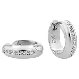 Adelia&acute;s Klappcreolen ADELIA&acute;S "Ohrringe &ndash; Klappcreole aus 925 Silber mit Zirkonia", Damen, Gr. Damen, Silber 925 (Sterlingsilber), silber, Ohrringe Klappcreolen, Perfekt als Geschenk f&uuml;r besondere Menschen