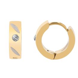 Adelia&acute;s Klappcreolen ADELIA&acute;S "Ohrringe &ndash; Klappcreole aus Edelstahl mit Strass Steinchen", Damen, Gr. Damen, Edelstahl, silber, Ohrringe Klappcreolen, Perfekt als Geschenk zum Geburtstag