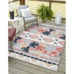 Outdoorteppich "Lotus, LAGERR&Auml;UMUNG", bunt (grau,multi), B:200cm H:8mm L:300cm, Polypropylen, MyFlair M&Ouml;BEL & ACCESSOIRES, Teppiche, Outdoorteppich, florales Design, Blumen Motiv, Outdoor geeignet, Balkon, Terrasse