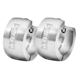 Adelia&acute;s Klappcreolen ADELIA&acute;S "Ohrringe &ndash; Klappcreole aus Edelstahl mit Strass Steinchen", Damen, Gr. Damen, Edelstahl, silber, Ohrringe Klappcreolen, Eine sch&ouml;ne Geschenkidee f&uuml;r jeden Anlass
