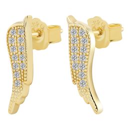 Adelia&acute;s Paar Ohrh&auml;nger ADELIA&acute;S "Ohrringe &ndash; Ohrstecker Fl&uuml;gel aus 925 Silber", Damen, Gr. Damen, Silber 925 (Sterlingsilber), gold, Ohrringe, Zum Verschenken &ndash; passend f&uuml;r viele Anl&auml;sse