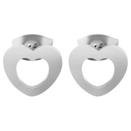 Adelia&acute;s Paar Ohrh&auml;nger ADELIA&acute;S "Ohrringe &ndash; Ohrstecker Herz aus Edelstahl", Damen, Gr. Damen, Edelstahl, silber, Ohrringe, Sch&ouml;ne Geschenkidee zum Jubil&auml;um