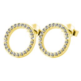 Adelia&acute;s Paar Ohrh&auml;nger ADELIA&acute;S "Ohrringe &ndash; Ohrstecker aus 925 Silber mit Zirkonia", Damen, Gr. Damen, Silber 925 (Sterlingsilber), gold, Ohrringe, Perfekt als Geschenk zum Geburtstag