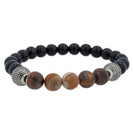 Adelia&acute;s Gliederarmband ADELIA&acute;S "Armband &ndash; Kugelarmband aus Edelstahl mit Onyx 19 cm", schwarz, Armb&auml;nder, Damen, 19cm, Edelstahl, Gliederarmband, Geschenkidee: zeitlos und vielseitig