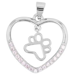 Adelia&acute;s Kettenanh&auml;nger ADELIA&acute;S "Anh&auml;nger &ndash; Herz Herzanh&auml;nger aus 925 Silber mit Zirkonia", silber, Schmuckanh&auml;nger, Damen, Silber 925 (Sterlingsilber), Kettenanh&auml;nger, Ein stilvolles Geschenk f&uuml;r besondere Momente