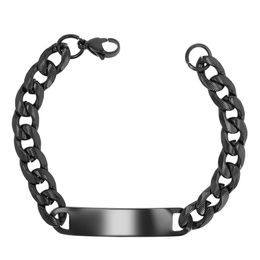 Adelia&acute;s Armband ADELIA&acute;S "Armband &ndash; Panzerarmband aus Edelstahl 21 cm", schwarz, Armb&auml;nder, Herren, 21cm, Edelstahl, Armband, Ideal als Geschenk &ndash; dezent und elegant