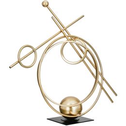 Dekoobjekt CASABLANCA BY GILDE "Skulptur Abstracto goldfarben H. 45,5 cm", gold (goldfarben), B:48cm H:45,5cm T:13cm, Metall, Dekofiguren