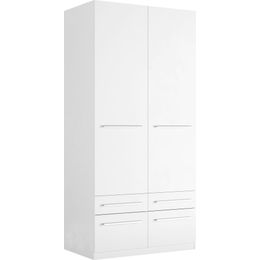 Kleiderschrank Priess "Schrank Garderobe W&auml;scheschrank Barcelona in 5 Breiten", wei&szlig;, B:94cm H:193cm T:54cm, Holzwerkstoff, Schr&auml;nke, Kleiderschrank, viel Stauraum, ger&auml;umige Schubk&auml;sten, mit Spiegel, MADE IN GERMANY