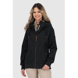 alife and kickin Outdoorjacke ALIFE & KICKIN "RenitaAKA", Damen, Gr. XL, schwarz, Web, Obermaterial: 100% Polyester, unifarben, bequem normal, ohne Ausschnitt, Jacken Outdoorjacke, mit Kapuze in bequemen Fit