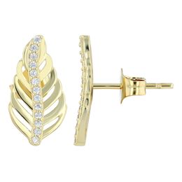Adelia&acute;s Paar Ohrh&auml;nger ADELIA&acute;S "Ohrringe &ndash; Ohrstecker aus 925 Silber mit Zirkonia", Damen, Gr. Damen, Silber 925 (Sterlingsilber), gold, Ohrringe, Ideal als Geschenk f&uuml;r besondere Anl&auml;sse