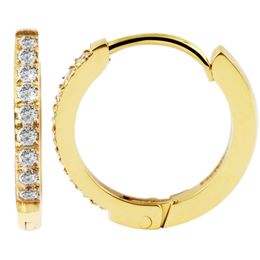 Adelia&acute;s Klappcreolen ADELIA&acute;S "Ohrringe &ndash; Klappcreole aus Edelstahl mit Strass Steinchen", Damen, Gr. Damen, Edelstahl, gold, Ohrringe Klappcreolen, Zum Verschenken &ndash; passend f&uuml;r viele Anl&auml;sse