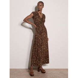 Maxikleid Apricot "Maxikleid", Damen, Gr. L (40), N-Gr, braun, gewebt, Obermaterial: 100% Viskose CV., Modern, V-Ausschnitt, Fl&uuml;gel&auml;rmel, Kleider Maxikleid, Smokarbeit