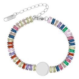 Adelia&acute;s Armband ADELIA&acute;S "Armband aus Edelstahl mit Zirkonia 18 cm", bunt (silber), Armb&auml;nder, Damen, 18cm, Edelstahl, Armband, Ein Geschenk, das Freude macht