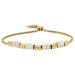 Adelia&acute;s Armband ADELIA&acute;S "Armband aus Edelstahl mit Strass Steinchen 24 cm", gold, Armb&auml;nder, Damen, 24cm, Edelstahl, Armband, Ideal als Geschenk &ndash; dezent und elegant