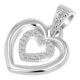 Adelia&acute;s Kettenanh&auml;nger ADELIA&acute;S "Anh&auml;nger &ndash; Herz Herzanh&auml;nger aus 925 Silber mit Zirkonia", silber, Schmuckanh&auml;nger, Damen, Silber 925 (Sterlingsilber), Kettenanh&auml;nger, Ein stilvolles Geschenk f&uuml;r besondere Momente