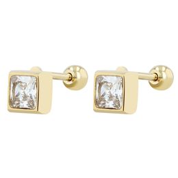 Adelia&acute;s Paar Ohrh&auml;nger ADELIA&acute;S "Ohrringe &ndash; Ohrstecker aus Edelstahl mit Zirkonia", Damen, Gr. Damen, Edelstahl, gold, Ohrringe, Ideal als Geschenk zum Jubil&auml;um