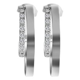 Adelia&acute;s Paar Ohrh&auml;nger ADELIA&acute;S "Ohrringe &ndash; Ohrstecker aus Edelstahl mit Strass Steinchen", Damen, Gr. Damen, Edelstahl, silber, Ohrringe, Perfekt zum Verschenken an besondere Menschen