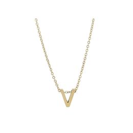 Adelia&acute;s Kette ohne Anh&auml;nger ADELIA&acute;S "Halskette &ndash; Buchstabe N aus Edelstahl 45+5", gold, Halsketten, Damen, 50cm, Edelstahl, Ein stilvolles Geschenk f&uuml;r besondere Momente