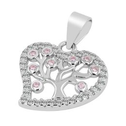 Adelia&acute;s Kettenanh&auml;nger ADELIA&acute;S "Anh&auml;nger &ndash; Herzanh&auml;nger aus 925 Silber mit Zirkonia", rosa (silber), Schmuckanh&auml;nger, Damen, Silber 925 (Sterlingsilber), Kettenanh&auml;nger, Perfekt als Geschenk zum Muttertag