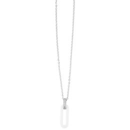 Adelia&acute;s Kette ohne Anh&auml;nger ADELIA&acute;S "Halskette &ndash; Ankerkette aus Edelstahl mit Zirkonia 45 cm", silber, Halsketten, Damen, 45cm, Edelstahl, Sch&ouml;ne Geschenkidee zum Weihnachten