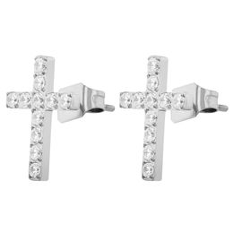 Adelia&acute;s Paar Ohrh&auml;nger ADELIA&acute;S "Ohrringe &ndash; Ohrstecker aus Edelstahl mit Strass Steinchen", Damen, Gr. Damen, Edelstahl, silber, Ohrringe, Perfekt als Geschenk f&uuml;r besondere Menschen