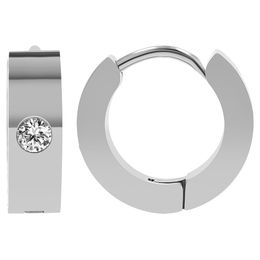 Adelia&acute;s Paar Creolen ADELIA&acute;S "Ohrringe &ndash; Creole aus Edelstahl mit Strass Steinchen", Damen, Gr. Damen, Edelstahl, silber, Ohrringe, Ideal zum Verschenken &ndash; schlicht und stilvoll