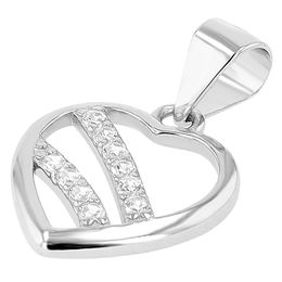 Adelia&acute;s Kettenanh&auml;nger ADELIA&acute;S "Anh&auml;nger &ndash; Herz Herzanh&auml;nger aus 925 Silber mit Zirkonia", silber, Schmuckanh&auml;nger, Damen, Silber 925 (Sterlingsilber), Kettenanh&auml;nger, Sch&ouml;ne Geschenkidee zum einen besonderen Tag