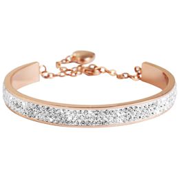 Adelia&acute;s Armreif ADELIA&acute;S "Armband &ndash; Armreif aus Edelstahl mit Zirkonia &Oslash; 6,5 cm cm", rosa (silber), Armb&auml;nder, Damen, 6,5cm, Edelstahl, Armreif, Ideal als Geschenk &ndash; dezent und elegant