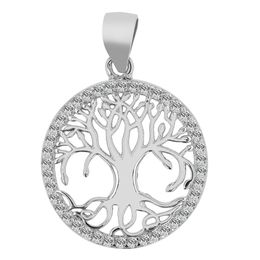 Adelia&acute;s Kettenanh&auml;nger ADELIA&acute;S "Anh&auml;nger &ndash; Lebensbaumanh&auml;nger aus 925 Silber mit Zirkonia", silber, Schmuckanh&auml;nger, Damen, Silber 925 (Sterlingsilber), Kettenanh&auml;nger, Ideal als Geschenk zum Muttertag