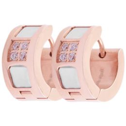 Adelia&acute;s Klappcreolen ADELIA&acute;S "Ohrringe &ndash; Klappcreole aus Edelstahl", Damen, Gr. Damen, Edelstahl, rosa (gold), Ohrringe Klappcreolen, Zum Verschenken &ndash; passend f&uuml;r viele Anl&auml;sse