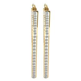 Adelia&acute;s Paar Creolen ADELIA&acute;S "Ohrringe &ndash; Creole aus Edelstahl mit Strass Steinchen", Damen, Gr. Damen, Edelstahl, gold, Ohrringe, Ideal zum Verschenken &ndash; schlicht und stilvoll