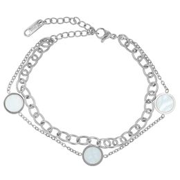 Adelia&acute;s Armband ADELIA&acute;S "Armband aus Edelstahl mit Perlmutt 17 cm", silber, Armb&auml;nder, Damen, 17cm, Edelstahl, Armband, Ideal als Geschenk f&uuml;r besondere Anl&auml;sse
