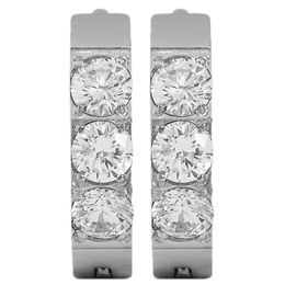 Adelia&acute;s Klappcreolen ADELIA&acute;S "Ohrringe &ndash; Klappcreole aus Edelstahl mit Strass Steinchen", Damen, Gr. Damen, Edelstahl, silber, Ohrringe Klappcreolen, Geschenkidee: zeitlos und vielseitig
