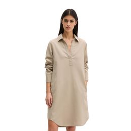 Marc O'Polo Hemdblusenkleid MARC O'POLO "aus Organic-Cotton-Lyocell-Leinen-Mix", Damen, Gr. 46, Normalgr&ouml;&szlig;en, earthy taupe, Obermaterial: 54% Baumwolle, 23% Lyocell, 23% Leinen, unifarben, loose fit kurz, Manschette, Kleider