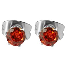 Adelia&acute;s Paar Ohrh&auml;nger ADELIA&acute;S "Ohrringe &ndash; Ohrstecker aus Edelstahl mit Zirkonia", Damen, Gr. Damen, Edelstahl, orange (silber), Ohrringe, Zum Verschenken &ndash; ideal zum Jubil&auml;um