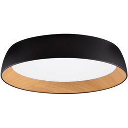 NOVA LUCE Deckenleuchte "SIGI", schwarz (schwarz, holz), 1, &Oslash; 60cm H: 12cm, 1 Stk., Leuchten, Deckenleuchte