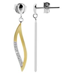 Adelia&acute;s Paar Ohrh&auml;nger ADELIA&acute;S "Ohrringe &ndash; Ohrh&auml;nger aus 925 Silber mit Zirkonia", Damen, Gr. Damen, Silber 925 (Sterlingsilber), gold (silber), Ohrringe, Ein stilvolles Geschenk f&uuml;r besondere Momente