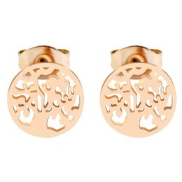 Adelia&acute;s Paar Ohrh&auml;nger ADELIA&acute;S "Ohrringe &ndash; Ohrstecker Lebensbaum aus Edelstahl", Damen, Gr. Damen, Edelstahl, gold, Ohrringe, Ideal zum Verschenken &ndash; schlicht und stilvoll