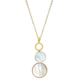 Adelia&acute;s Kette ohne Anh&auml;nger ADELIA&acute;S "Halskette aus Edelstahl mit Perlmutt 43 cm", silber, Halsketten, Damen, 43cm, Edelstahl, Ideal als Geschenk zum Jubil&auml;um