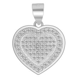 Adelia&acute;s Kettenanh&auml;nger ADELIA&acute;S "Anh&auml;nger &ndash; Herz Herzanh&auml;nger aus 925 Silber mit Zirkonia", silber, Schmuckanh&auml;nger, Damen, Silber 925 (Sterlingsilber), Kettenanh&auml;nger, Ideal als Geschenk zum Muttertag