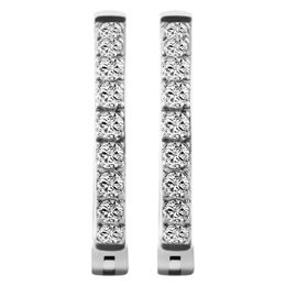 Adelia&acute;s Klappcreolen ADELIA&acute;S "Ohrringe &ndash; Klappcreole aus Edelstahl mit Strass Steinchen", Damen, Gr. Damen, Edelstahl, silber, Ohrringe Klappcreolen, Ein stilvolles Geschenk f&uuml;r besondere Momente